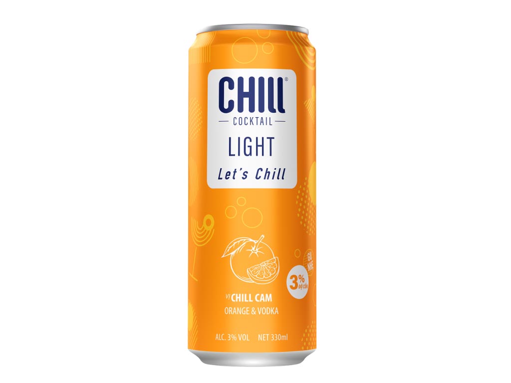 Thùng 24 lon Cocktail Chill Light Vodka cam 330ml giá tốt