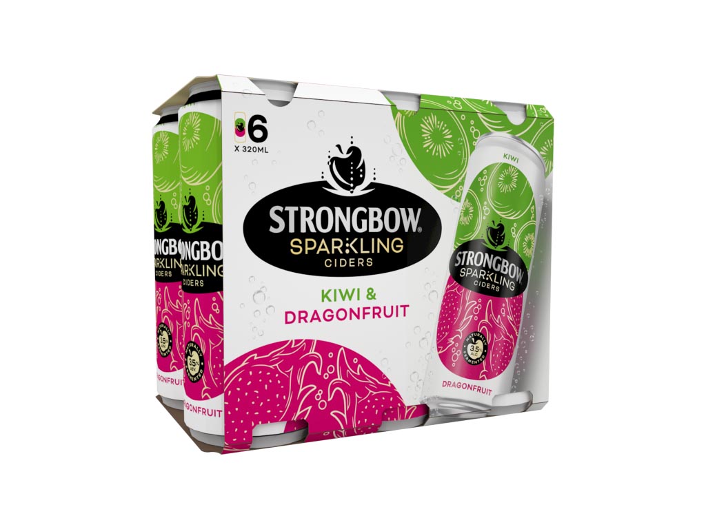 Lốc 6 lon Strongbow Kiwi, thanh long 320ml | Bách Hoá XANH