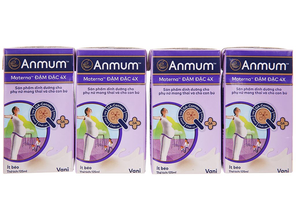 4 hộp sữa Anmum Materna vani 125ml giá tốt tại Bách hoá XANH