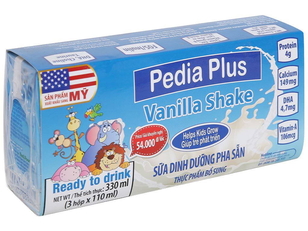 3 hộp Nuti Pedia Plus vani 110ml giá tốt tại Bách hoá XANH