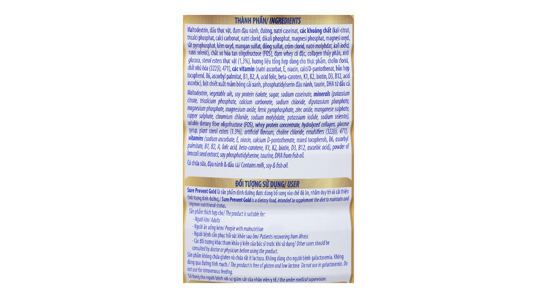 Sữa bột Vinamilk Sure Prevent Gold giúp hệ xương khớp chắc khỏe lon ...