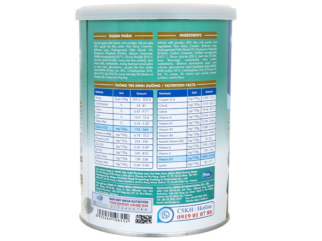 Sữa bột Lamosa Calci Gold 400g giá tốt tại Bách hoá XANH