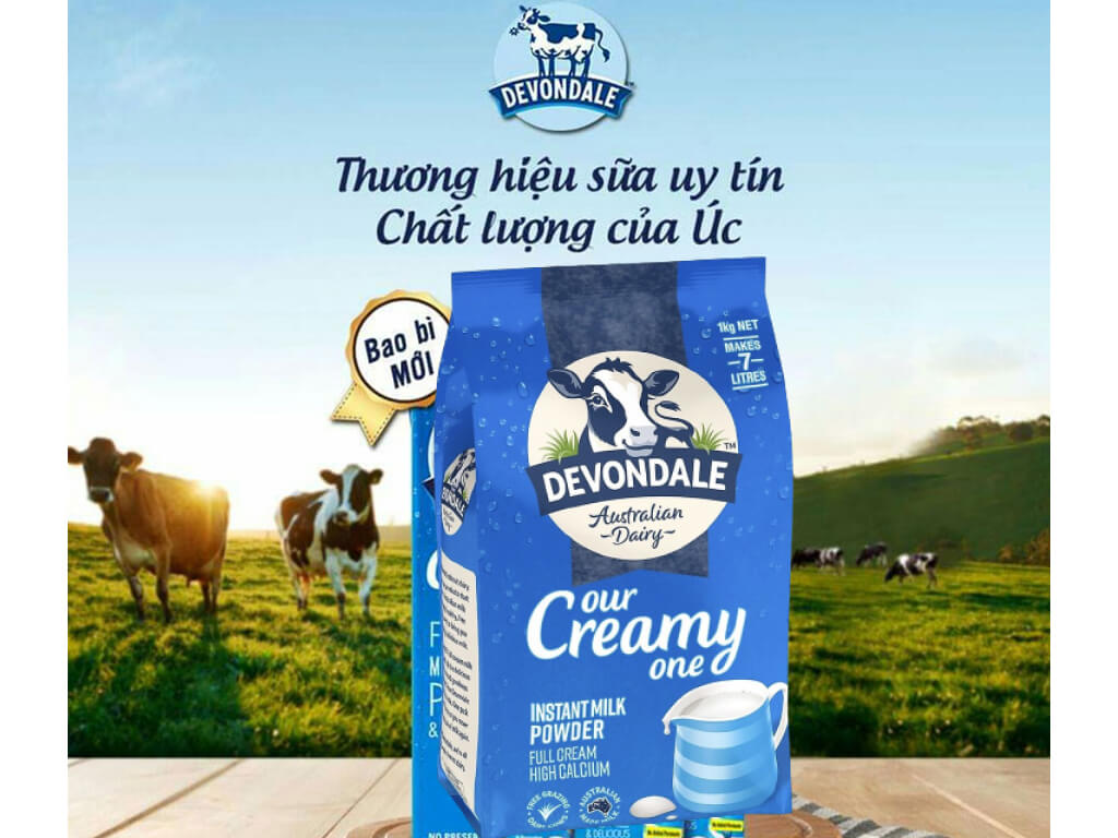 8 túi sữa bột nguyên kem Devondale 1kg tại Bách hóa XANH