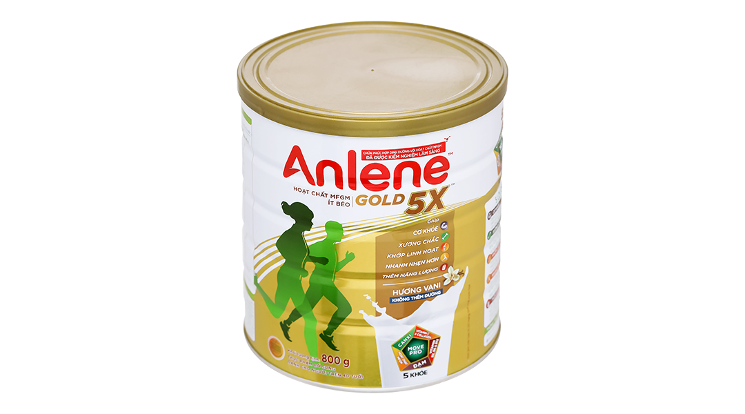Sữa bột Anlene Gold 5X giúp xương chắc khỏe hương vani lon 800g - 08/ ...
