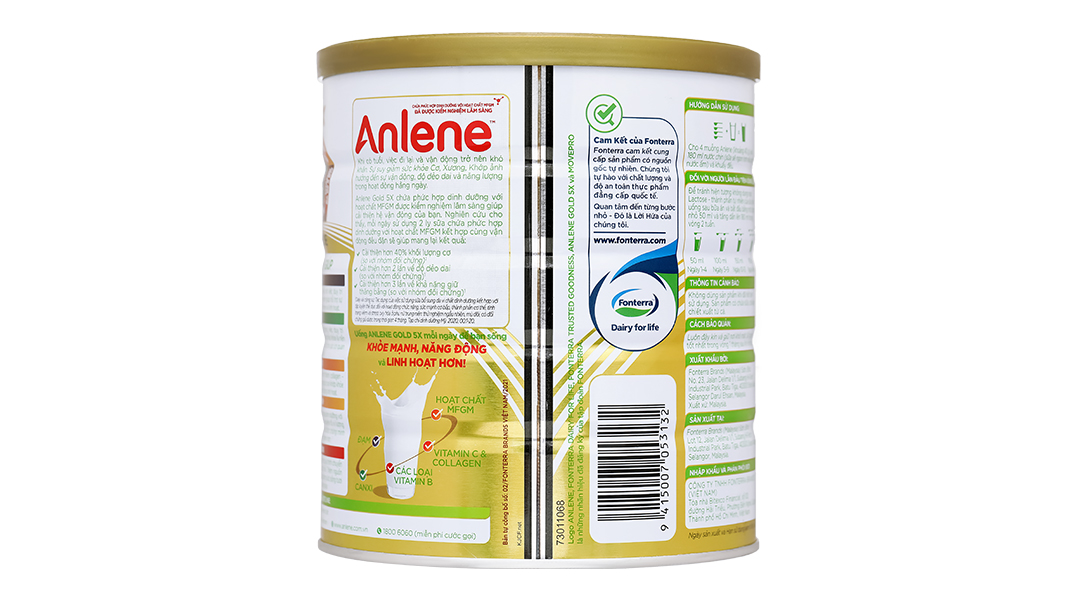 Sữa bột Anlene Gold 5X giúp xương chắc khỏe hương vani lon 800g - 08/ ...