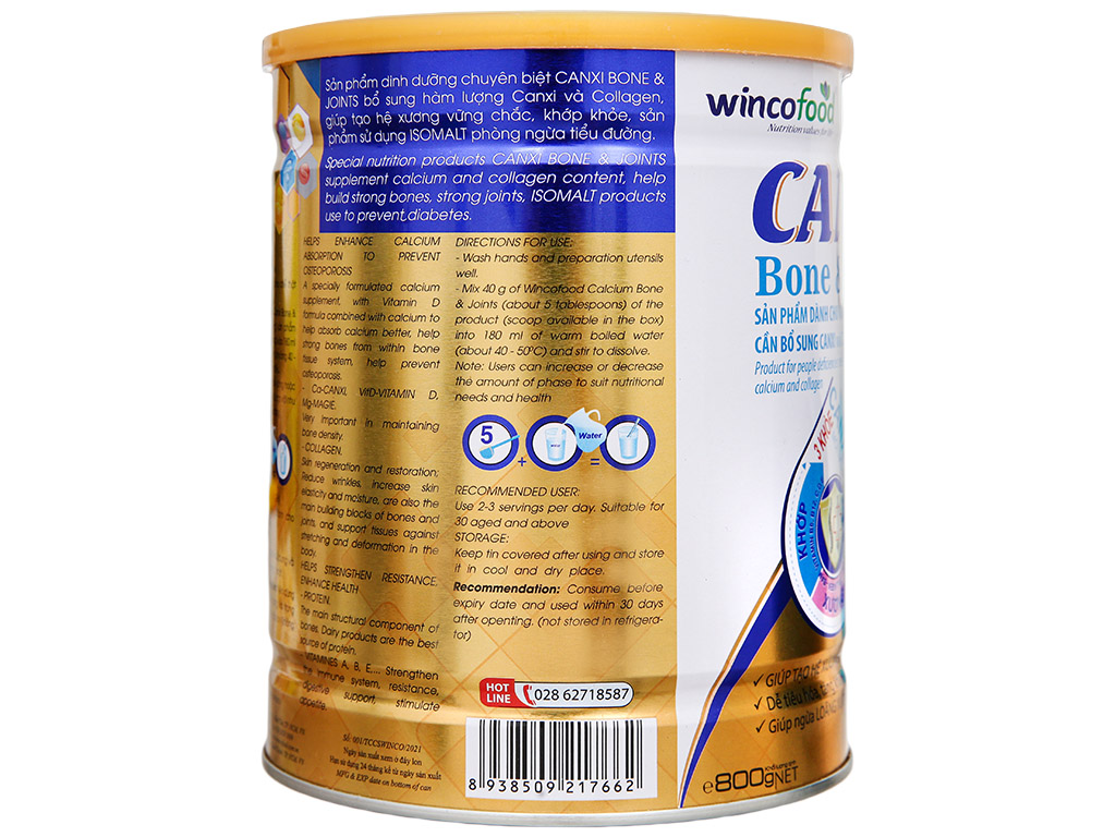 Sữa bột Wincofood Canxi Bone & Joints 800g Bách hóa XANH