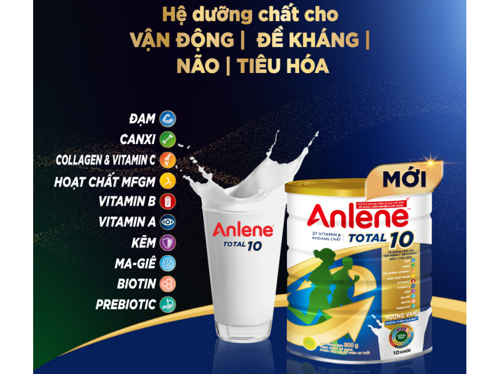 Sữa bột Anlene Gold Total 10 vani lon 400g tại Bách hóa XANH