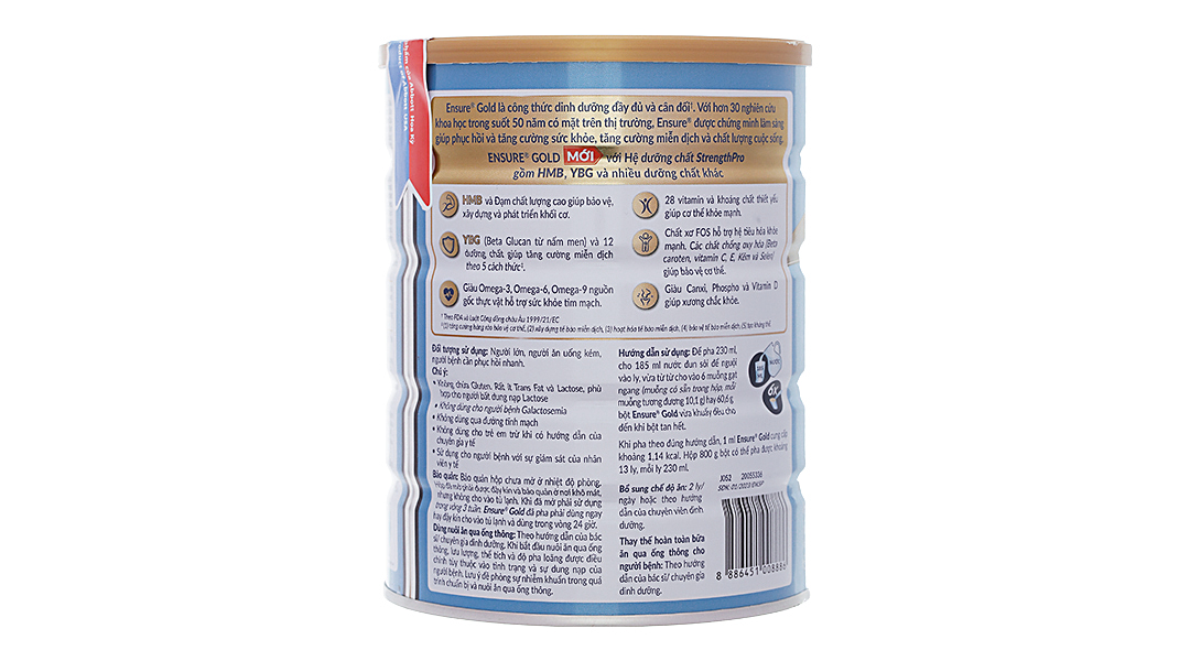 Sữa bột Ensure Gold Strengthpro tăng cường sức khỏe hương vani ít ngọt ...