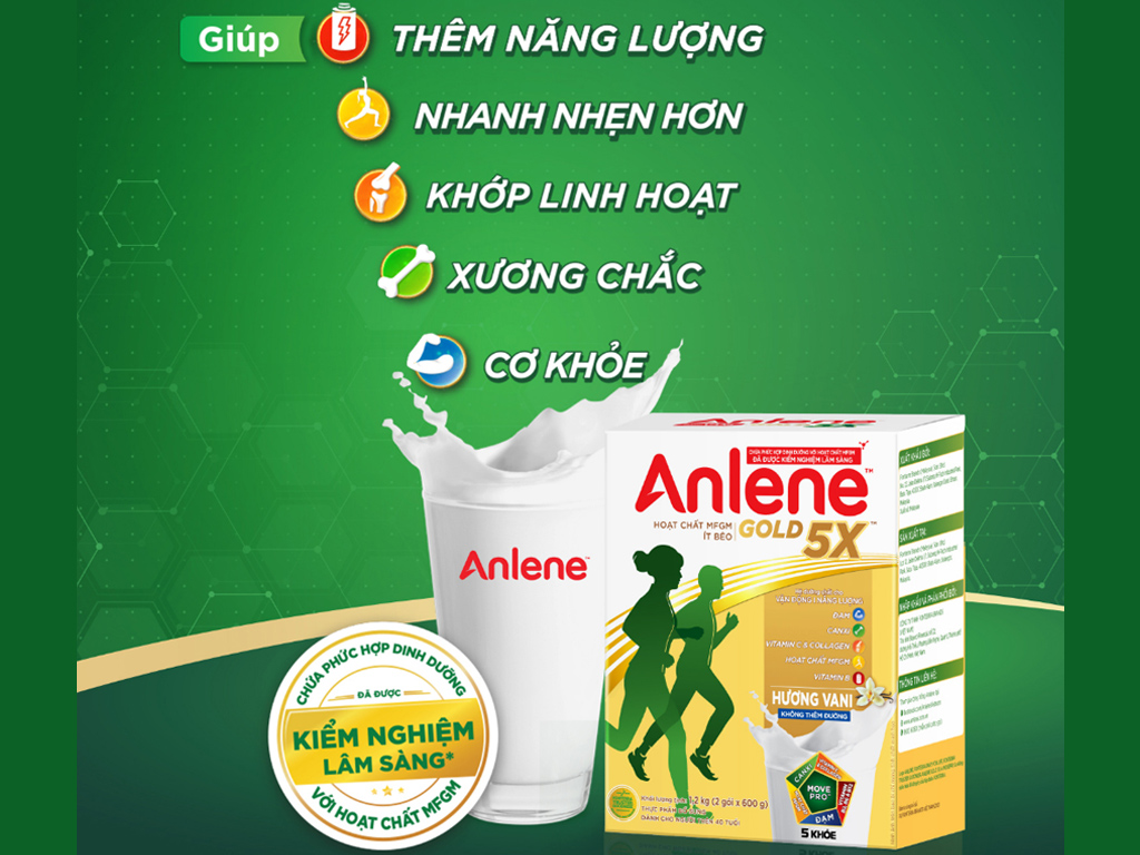 Sữa bột Anlene Gold 5X vani hộp 1.2kg giá tốt Bách hóa XANH