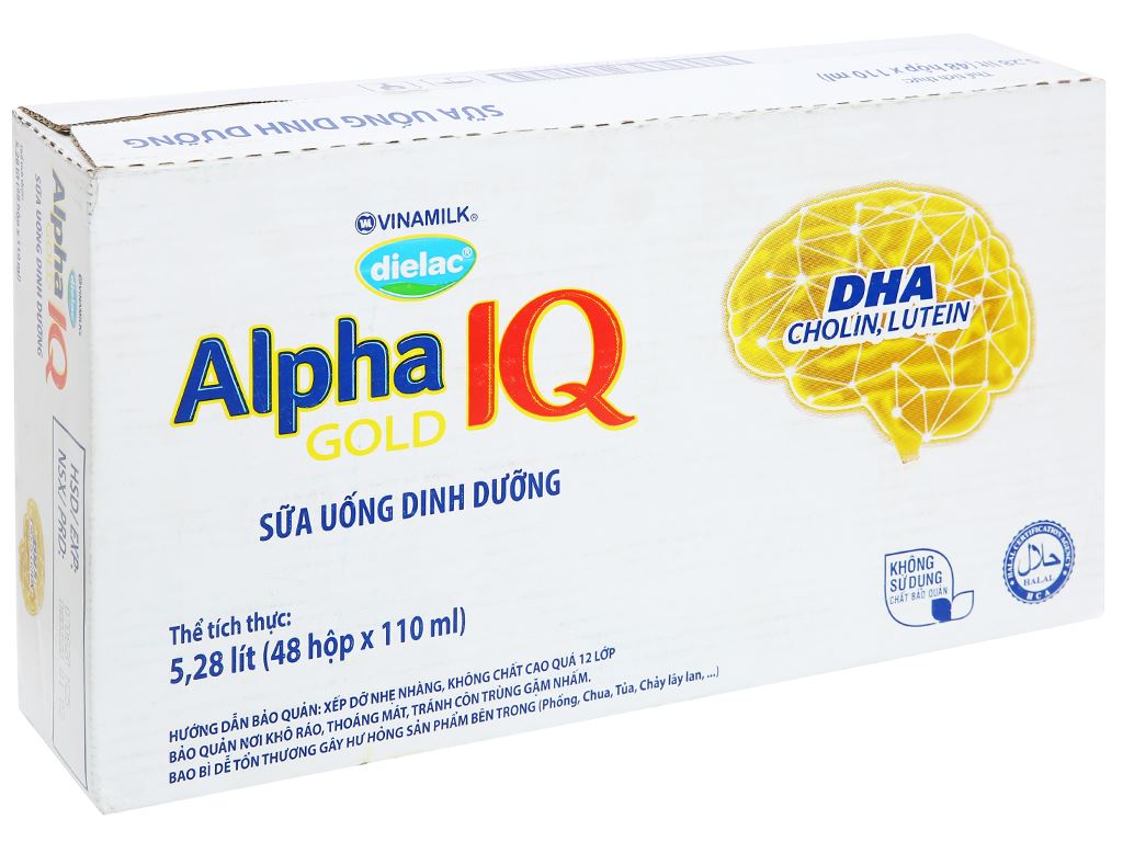 Thùng 48 hộp sữa Dielac Alpha Gold IQ 110ml Bách hoá XANH