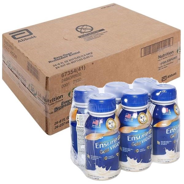 Sữa bột pha sẵn Ensure Gold Vigor bổ sung dinh dưỡng hương vani thùng ...