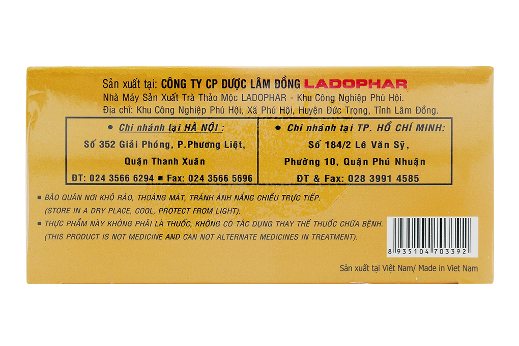 Trà gừng Ladophar hộp 20 túi-Nhà thuốc An Khang