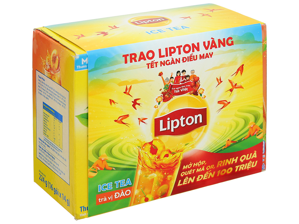 Trà Lipton Ice Tea đào 224g (16 gói x 14g) tại Bách Hoá XANH