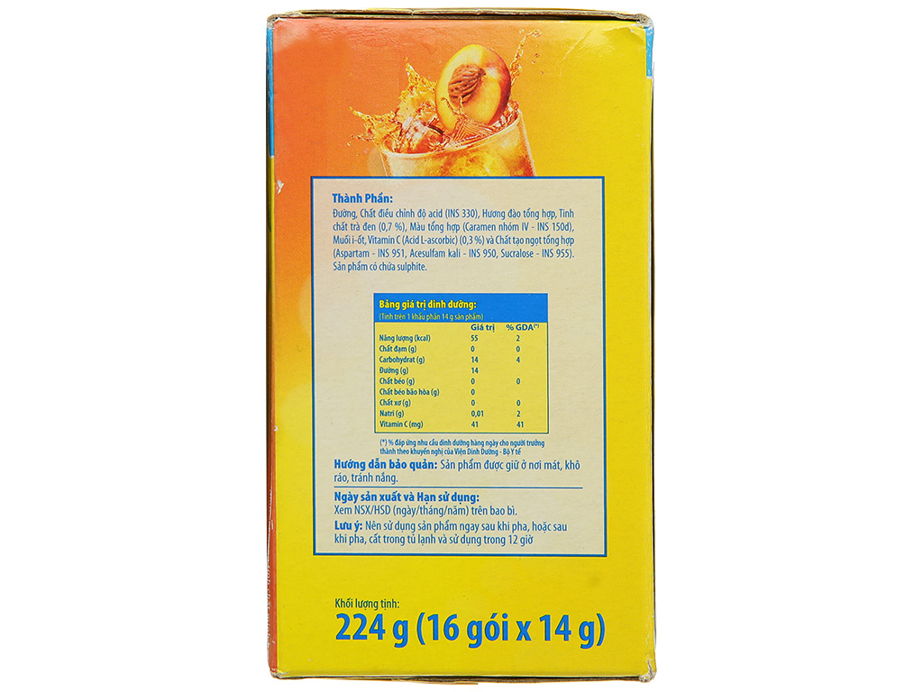 Trà Lipton Ice Tea đào 224g (16 gói x 14g) tại Bách Hoá XANH