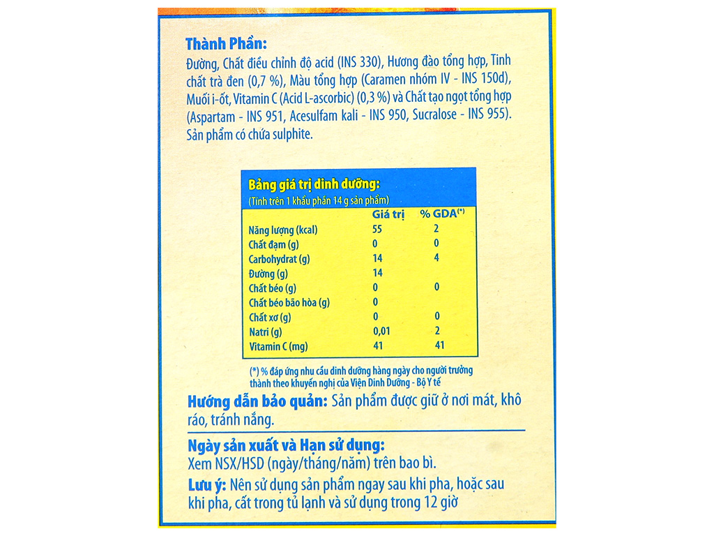 Trà Lipton Ice Tea đào 224g (16 gói x 14g) tại Bách Hoá XANH