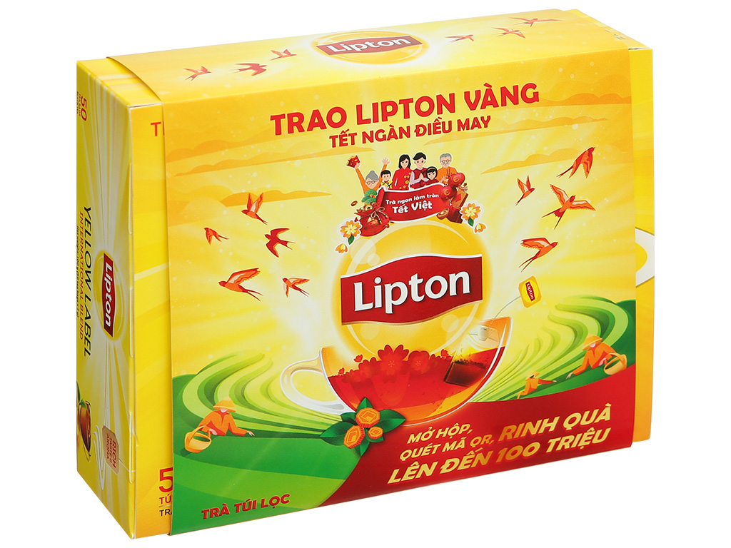 Trà đen túi lọc Lipton nhãn vàng 100g Tết tại Bách Hoá XANH