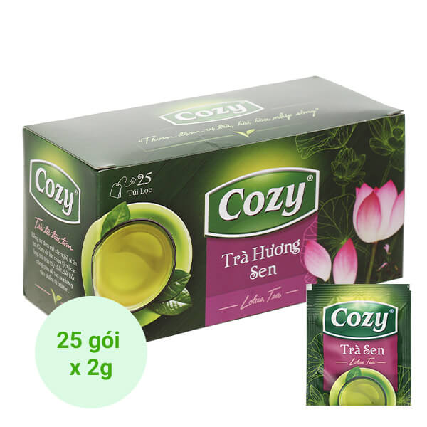 Trà Cozy hương sen 25 túi x2g giá tốt tại Bách hoá XANH