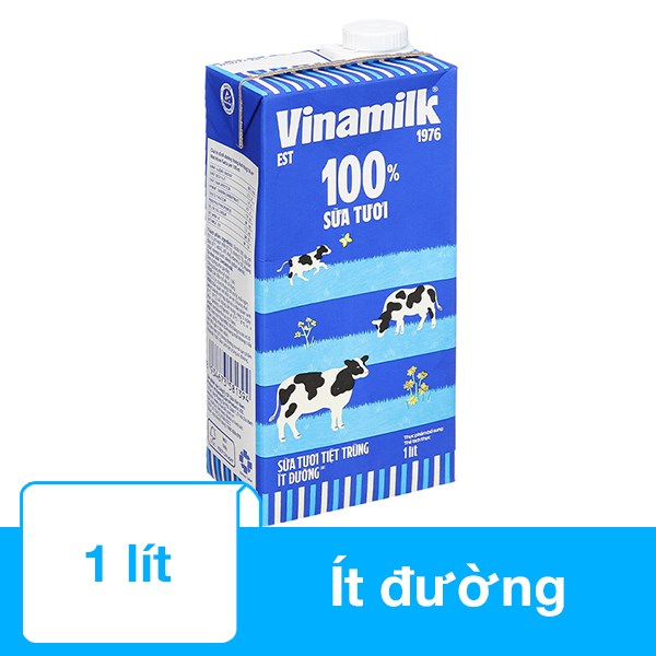 Sữa tươi tiệt trùng Vinamilk ít đường 1 lít (từ 1 tuổi) dinh dưỡng ...