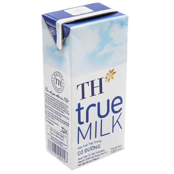 Sữa tươi TH true MILK hộp 180ml giá tốt tại Bách hoá XANH