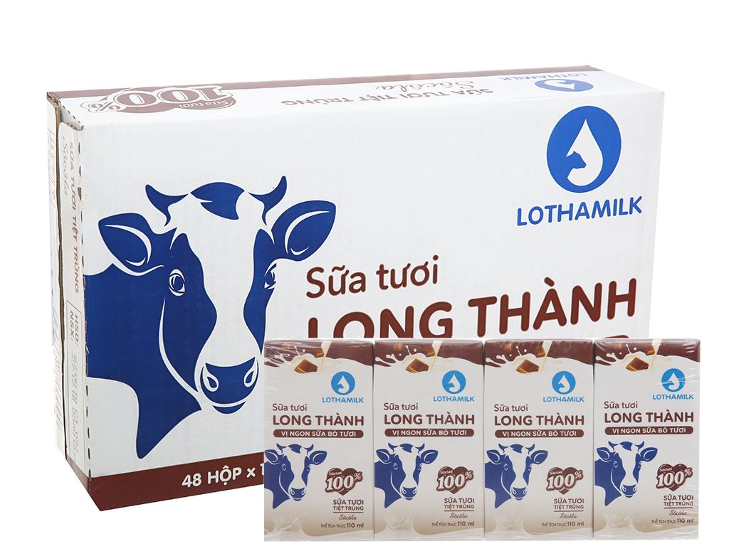 48 hộp sữa socola Lothamilk 110ml giá tốt tại Bách hoá XANH