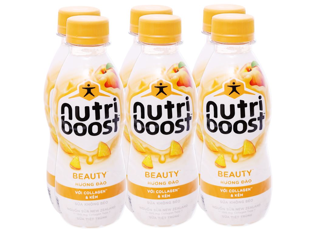 6 chai sữa đào Nutriboost 220ml giá tốt tại Bách hoá XANH