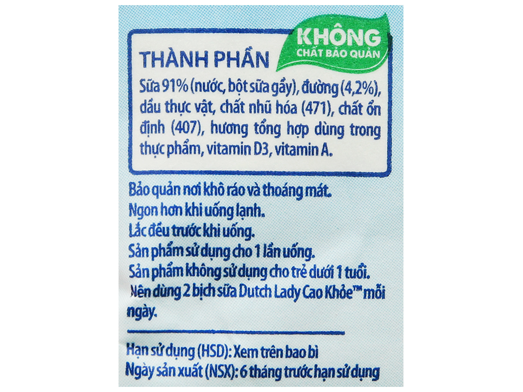 Sữa tươi có đường Dutch Lady 180ml giá tốt tại Bách hoá XANH