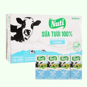 48 hộp sữa ít đường Nuti 180ml giá tốt tại Bách hoá XANH