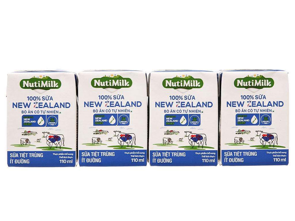 4 hộp Nutimilk Newzealand 110ml giá tốt tại Bách hoá XANH