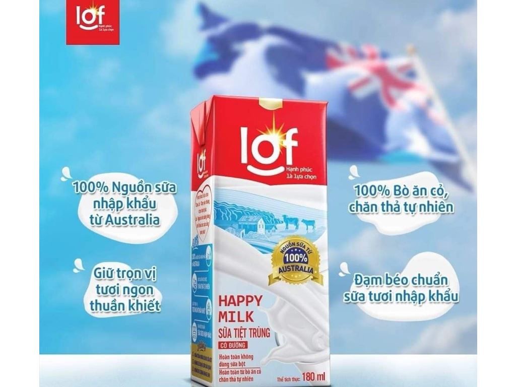 Lốc 4 hộp sữa tươi có đường LOF 180ml tại Bách hóa XANH