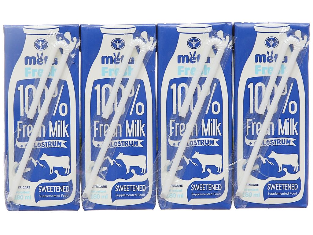 Thùng 48 hộp sữa tươi Meta Fresh có đường 180ml Bách Hóa XANH