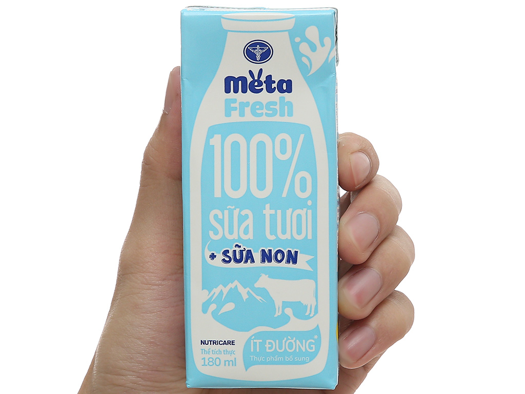 Lốc 4 hộp sữa tươi Meta Fresh ít đường 180ml | Bách Hóa XANH