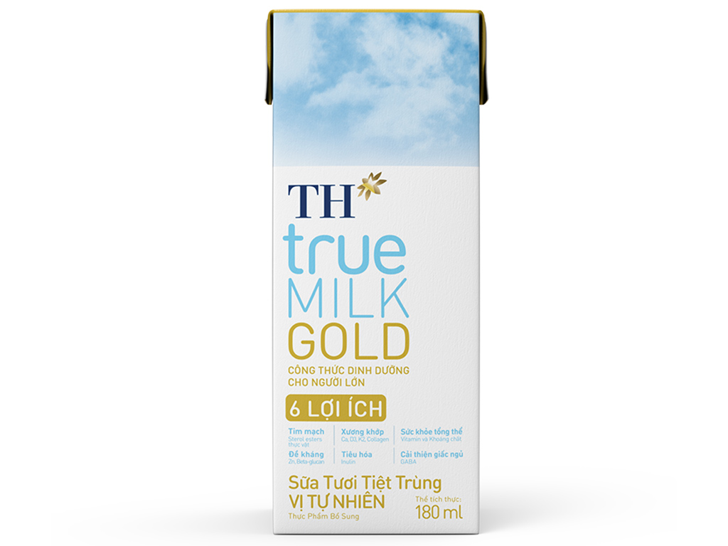 Sữa tươi tiệt trùng TH true MILK Gold hộp 180ml