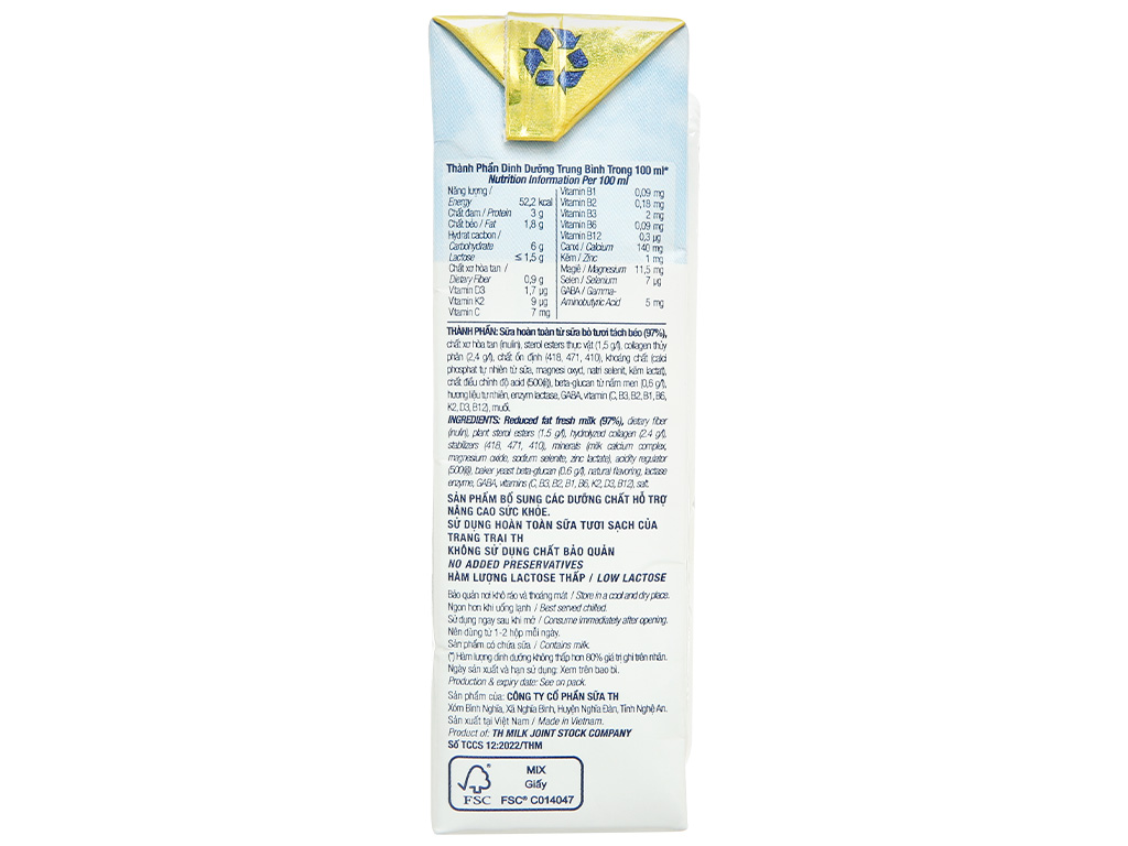 48 hộp sữa tươi TH true MILK Gold 180ml tại Bách hóa XANH