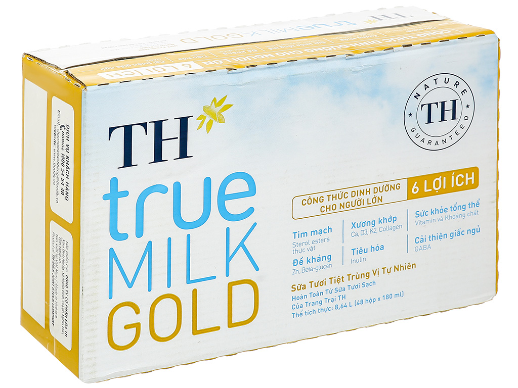 48 hộp sữa tươi TH true MILK Gold 180ml tại Bách hóa XANH