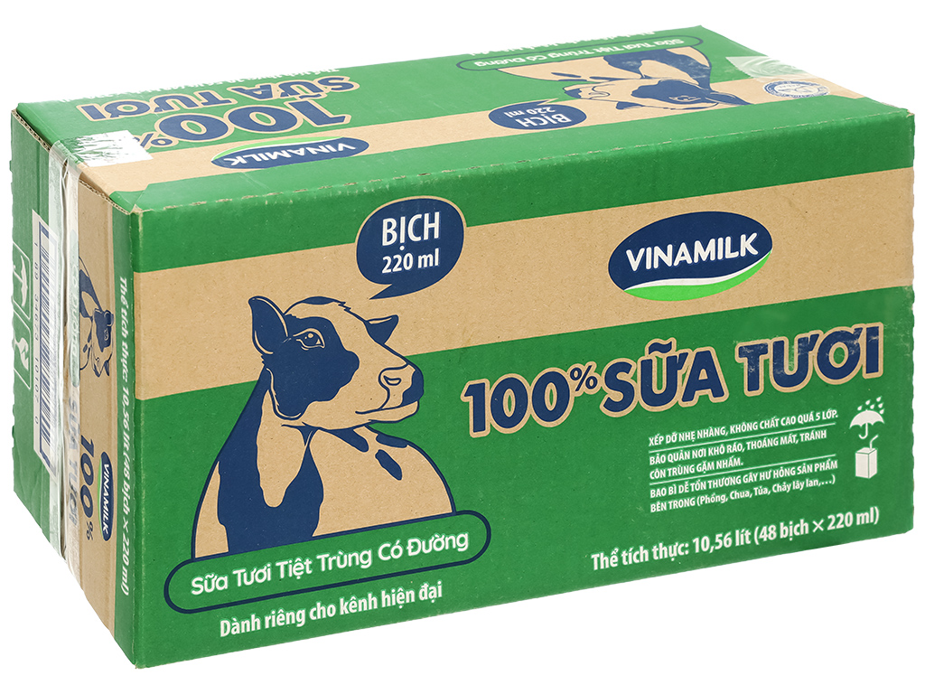 48 bịch sữa tươi có đường Vinamilk 220ml tại Bách hóa XANH