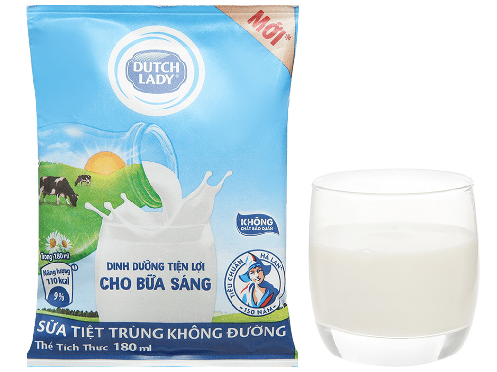 48 bịch sữa tiệt trùng Dutch Lady không đường Bách hóa XANH