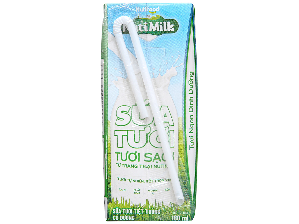 Lốc 4 hộp sữa tươi Nutimilk có đường 180ml tại Bách hóa XANH