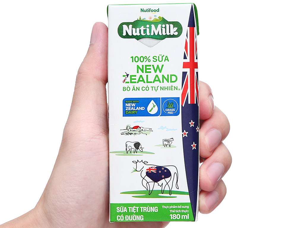 4 hộp sữa tiệt trùng Nutimilk Newzealand 180ml Bách hóa XANH