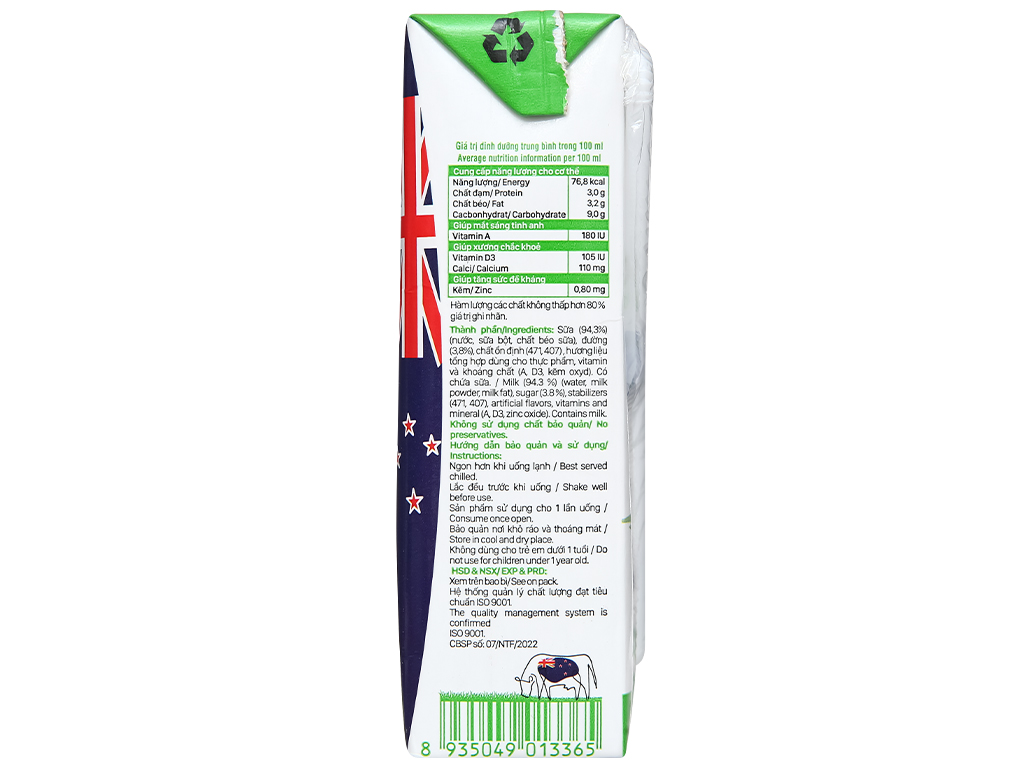 Thùng sữa tiệt trùng Nutimilk Newzealand 180ml Bách hóa XANH