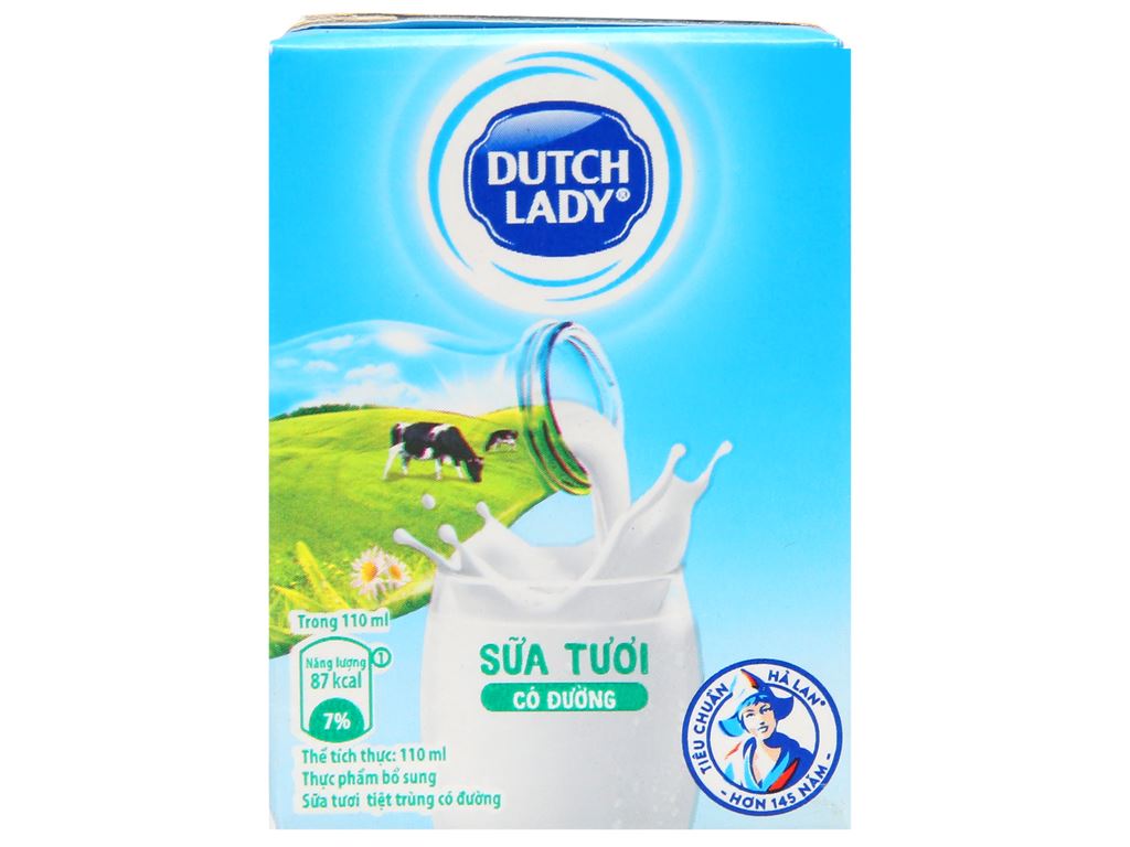 Sữa tươi có đường Dutch Lady 110ml giá tốt tại Bách hoá XANH