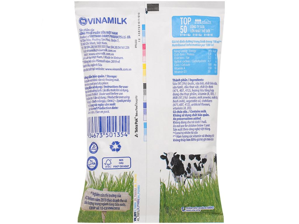 Sữa tươi Vinamilk A&D3 bịch 220ml giá tốt tại Bách hoá XANH