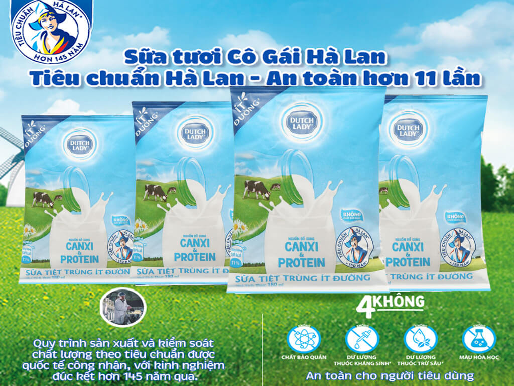 24 bịch sữa tươi Dutch Lady 180ml giá tốt tại Bách hoá XANH