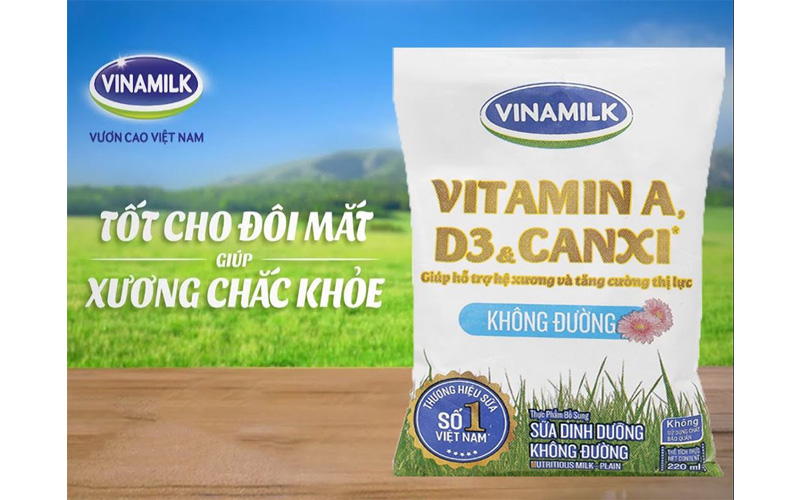 48 bịch sữa dinh dưỡng không đường Vinamilk A&D3 220ml
