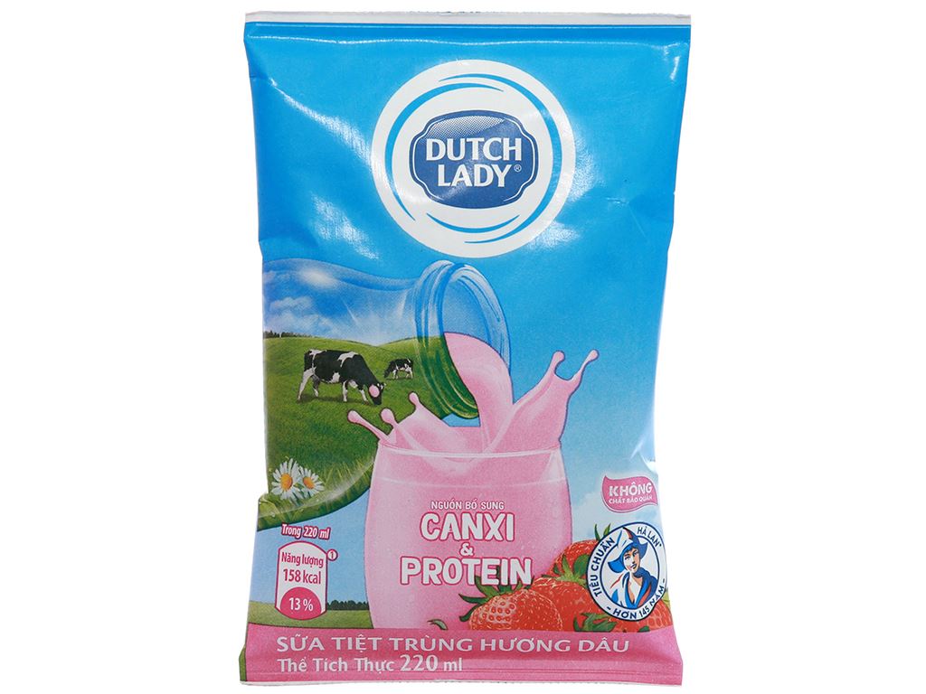 48 bịch sữa dâu Dutch Lady 220ml giá tốt tại Bách hoá XANH
