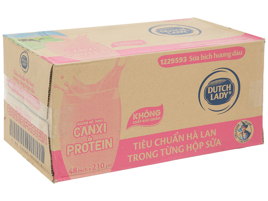 48 bịch sữa dâu Dutch Lady 210ml giá tốt tại Bách hoá XANH