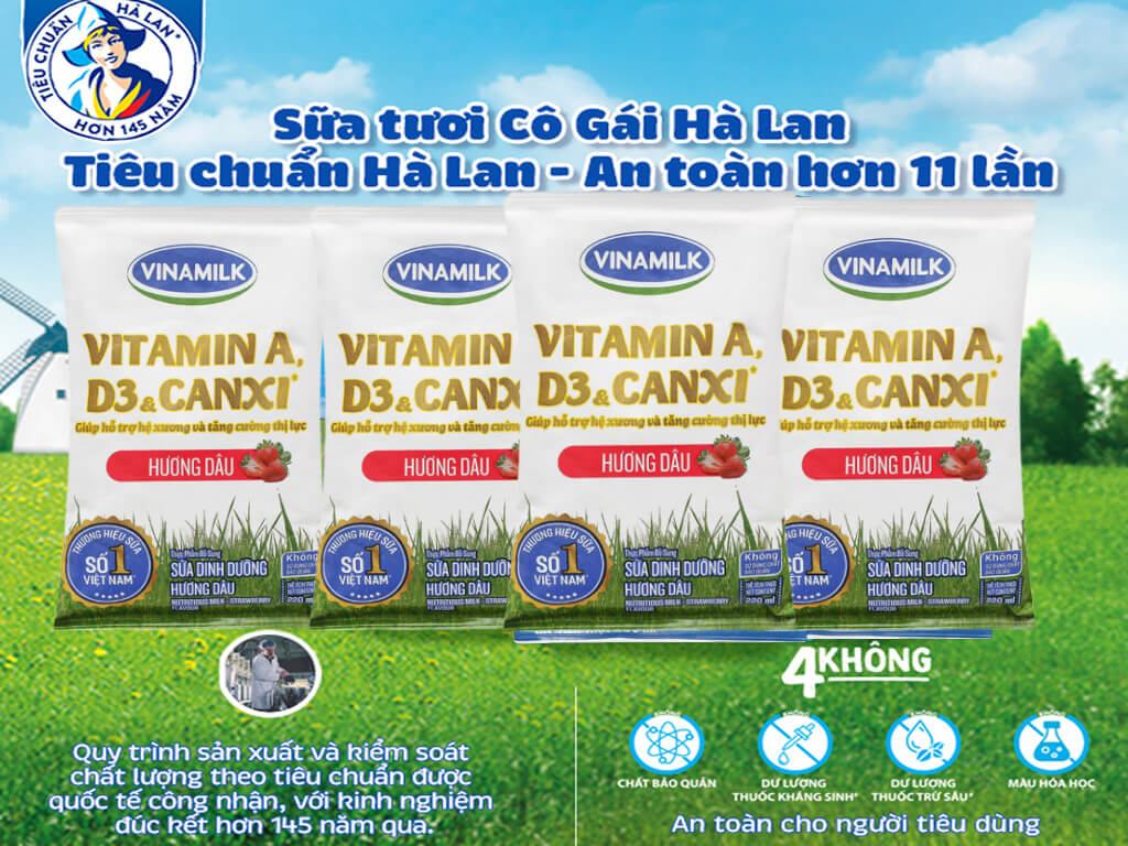 48 bịch sữa Vinamilk dâu 220ml giá tốt tại Bách hoá XANH