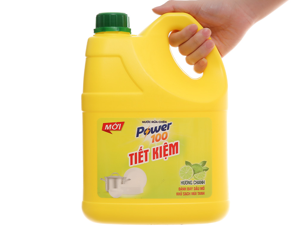 Nước rửa chén POWER100 hương chanh 3.5kg tại Bách hoá XANH