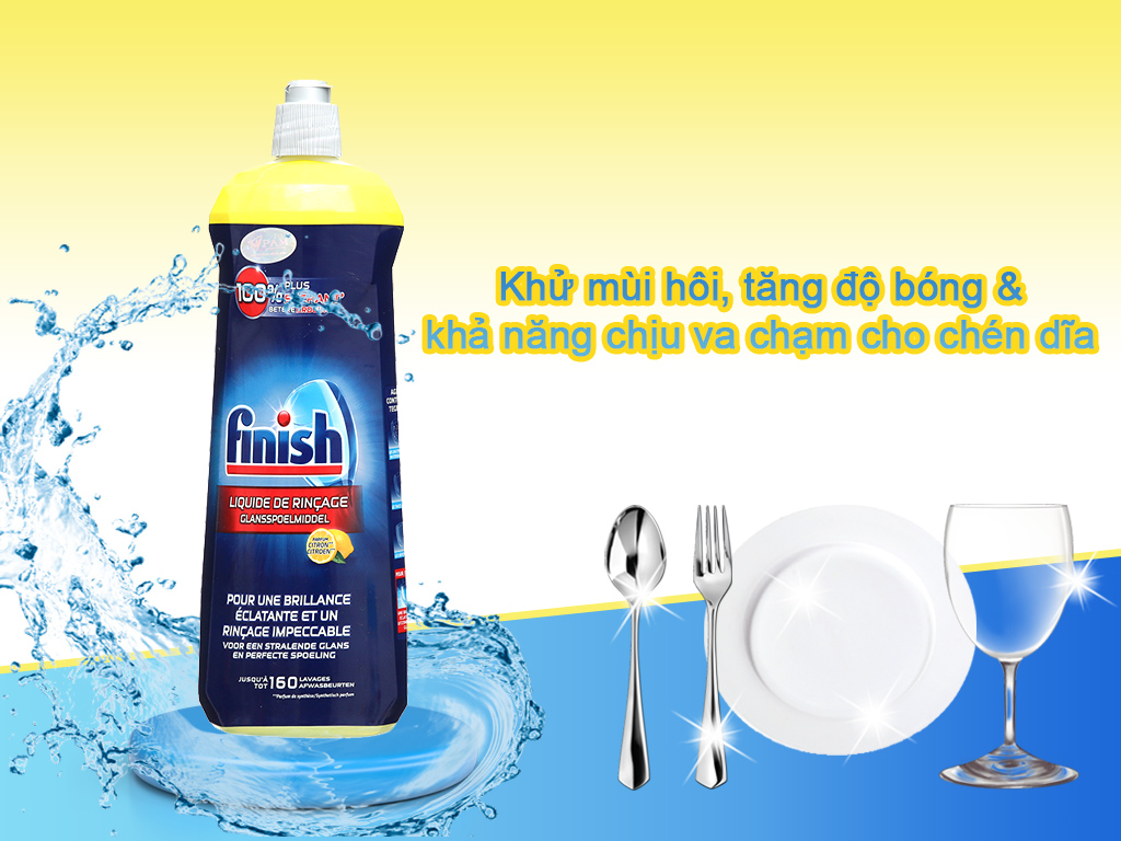 Nước làm bóng chén bát Finish chanh 800ml Bách Hoá XANH
