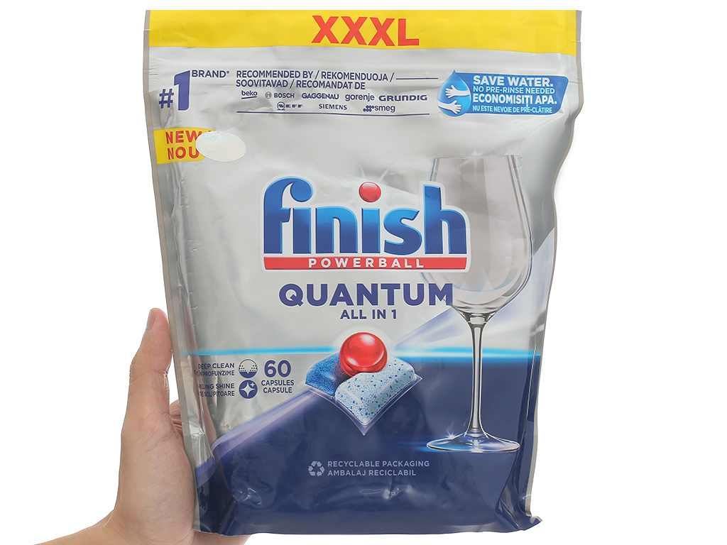 60 viên rửa chén Finish QUANTUM ALL IN 1 Bách Hoá XANH