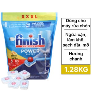80 viên rửa chén Finish ALL IN 1 chanh tại Bách Hoá XANH